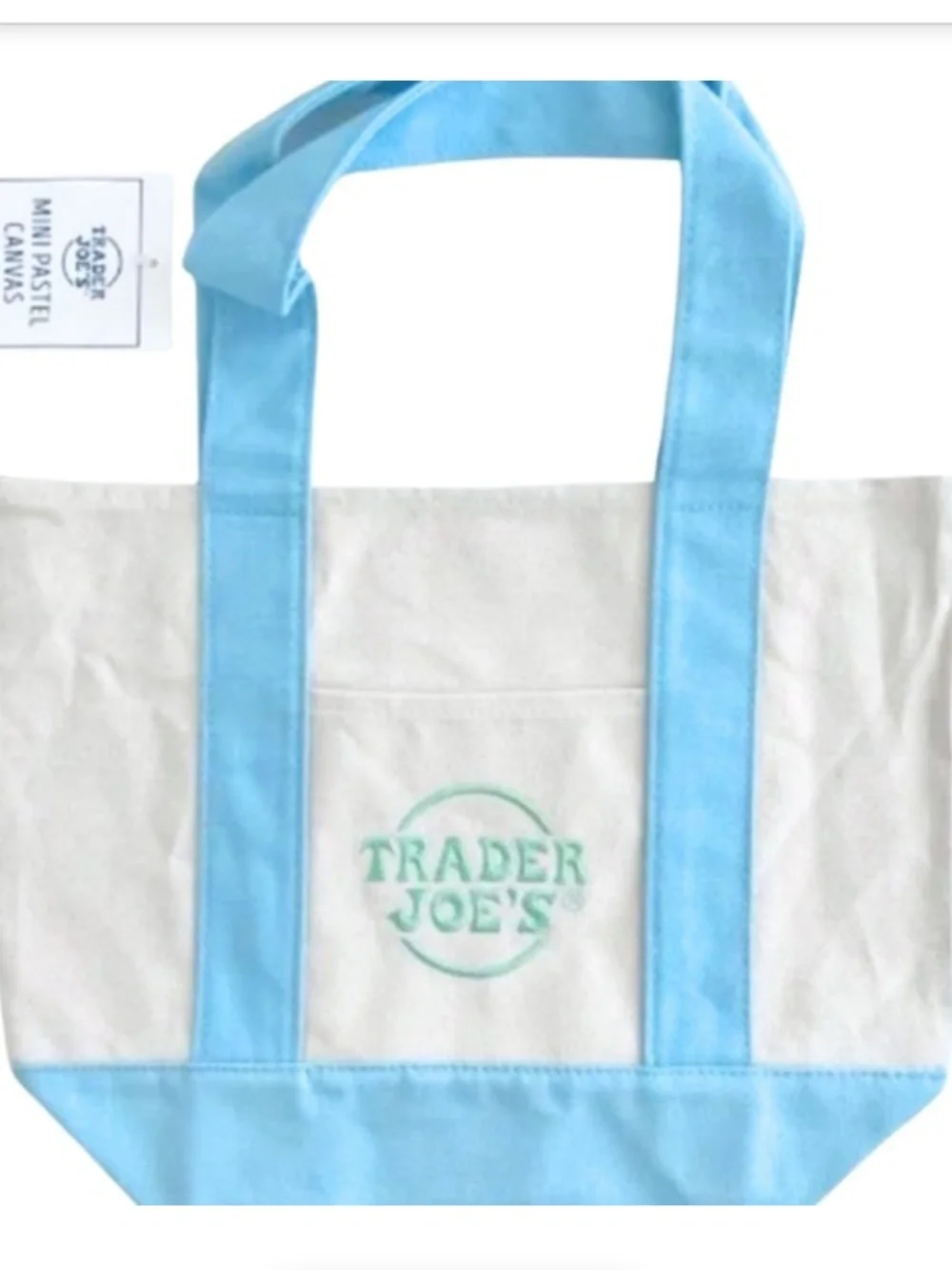 Trader Joe'S | Bags | Nwt Trader Joes Mini Pastel Canvas Tote Bags Blue ...